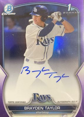 Brayden Taylor 2023 Bowman Draft #CDA-BT Chrome DP Auto - Purple ...