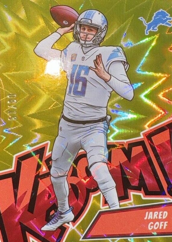 Jared Goff 2023 Absolute #K39 Kaboom! (Vertical) - Gold /10 Price Guide ...