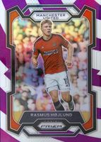 Rasmus Hojlund 2023 Prizm Premier League #51 Purple & White Stripes /92 ...