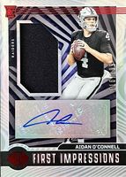 Aidan O'Connell 2023 Illusions #101 First Impressions Memorabilia Autographs - Red /199 PSA 10 ...