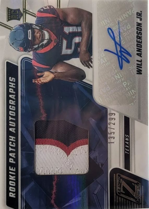 Will Anderson Jr. 2023 Zenith #240 Rookie Patch Auto /299 Price Guide ...