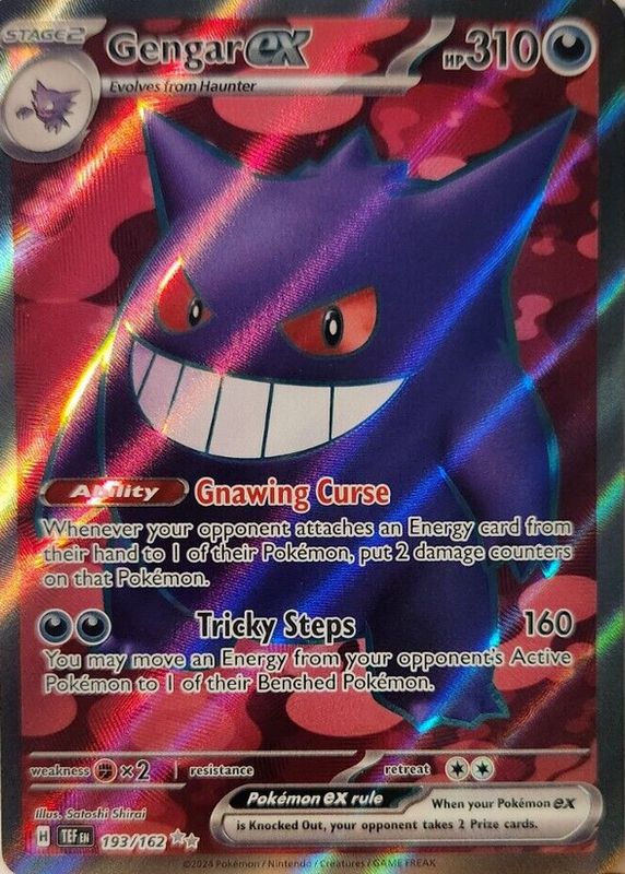 Gengar ex 2024 Scarlet & Violet: Temporal Forces #193/162 Ultra Rare ...