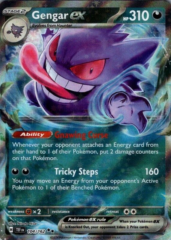 Gengar ex 2024 Scarlet & Violet: Temporal Forces #104/162 Double Rare ...