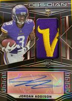 Jordan Addison 2023 Obsidian #210 Rookie Jersey Autographs - Electric ...
