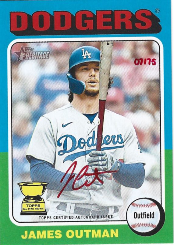 James Outman 2024 Topps Heritage #ROA-JO Real One Autographs - Red Ink ...