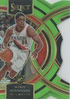 Scoot Henderson 2023 Select #129 Premier Level Neon Green Die-Cut /75 ...