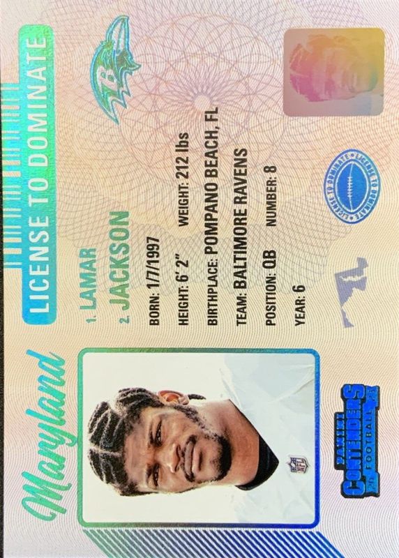 Lamar Jackson 2023 Contenders #20 License to Dominate /(SSP) Price ...