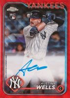 Austin Wells 2024 Topps Chrome #RA-AW Rookie Autographs - Red Wave ...