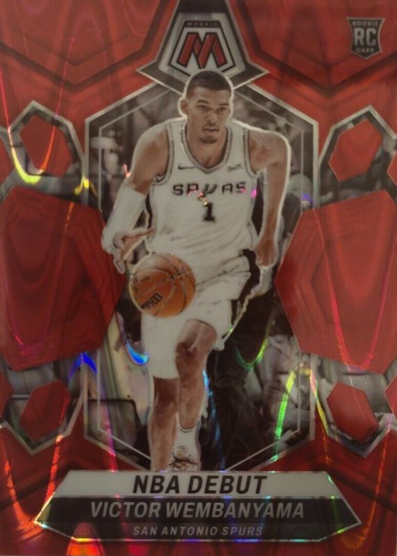 Victor Wembanyama 2023 Mosaic #257 NBA Debut - Red Seismic /299 Price ...