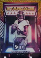 Lamar Jackson 2023 Select #STC-LJA Starcade - Gold /10 Price Guide ...