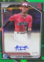Adriel Radney 2024 Bowman Chrome #CPA-AR Prospect Auto - Green Lava ...
