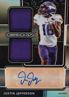 Justin Jefferson 2020 Obsidian #RJI-9 Rookie Jersey Ink - Electric Etch ...