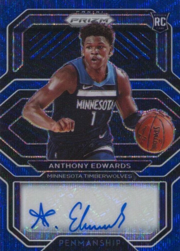 Anthony Edwards 2020 Prizm #RP-AEW Rookie Penmanship - Blue Wave PSA 9 ...