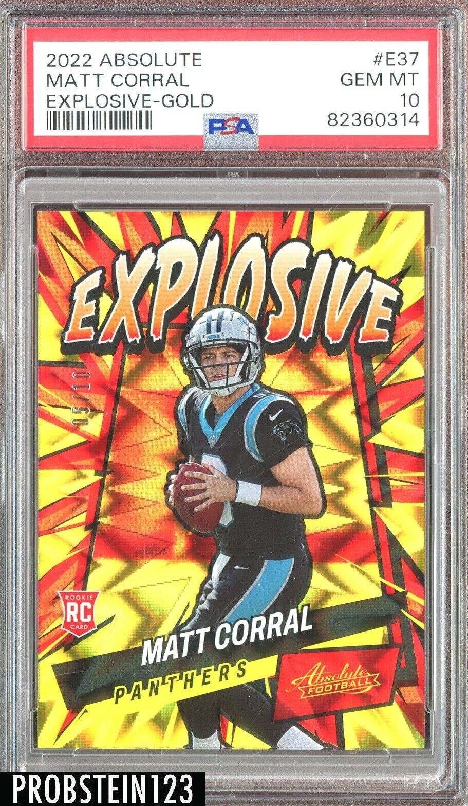 Matt Corral 2022 Prizm Rookie Autographs - Gold #304 Price Guide ...