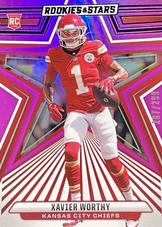 Xavier Worthy 2024 Rookies & Stars #200 Purple /299 Price Guide ...