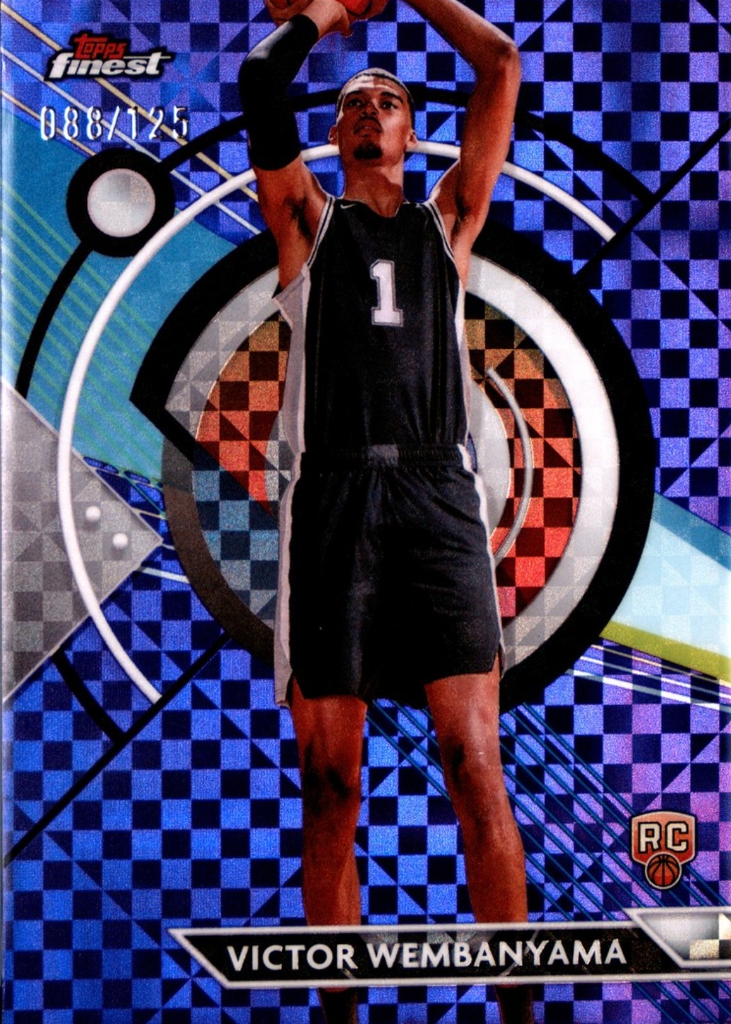 Victor Wembanyama 2023 Topps Finest #76 Common - Purple Checkerboard ...