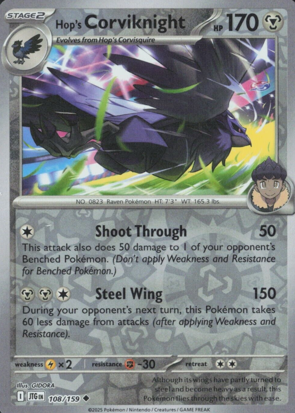 Hop's Corviknight 2025 Scarlet & Violet: Journey Together #108/159 ...