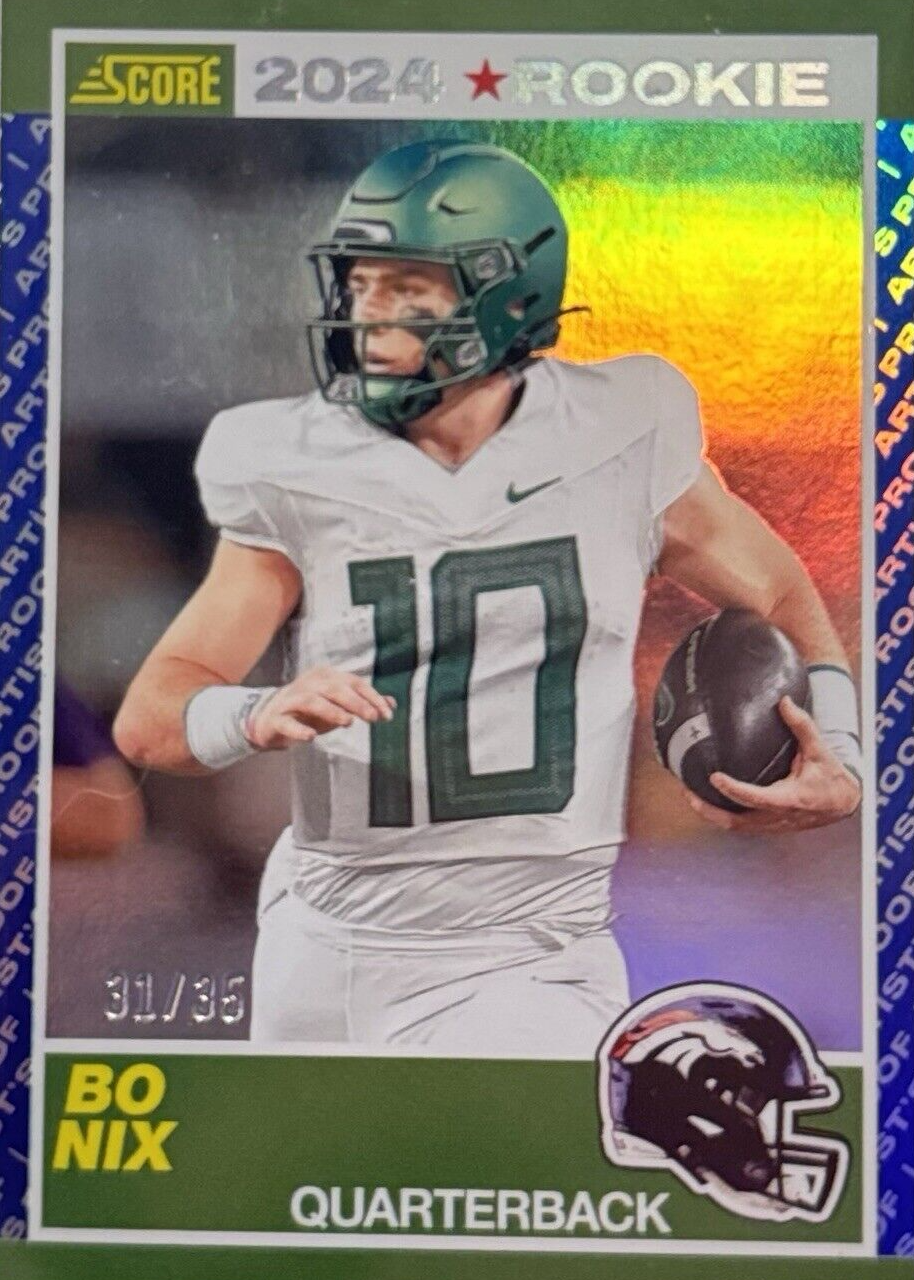 Bo Nix 2024 Score #9 35th Anniversary Rookie - Artist's Proof /35 Price ...