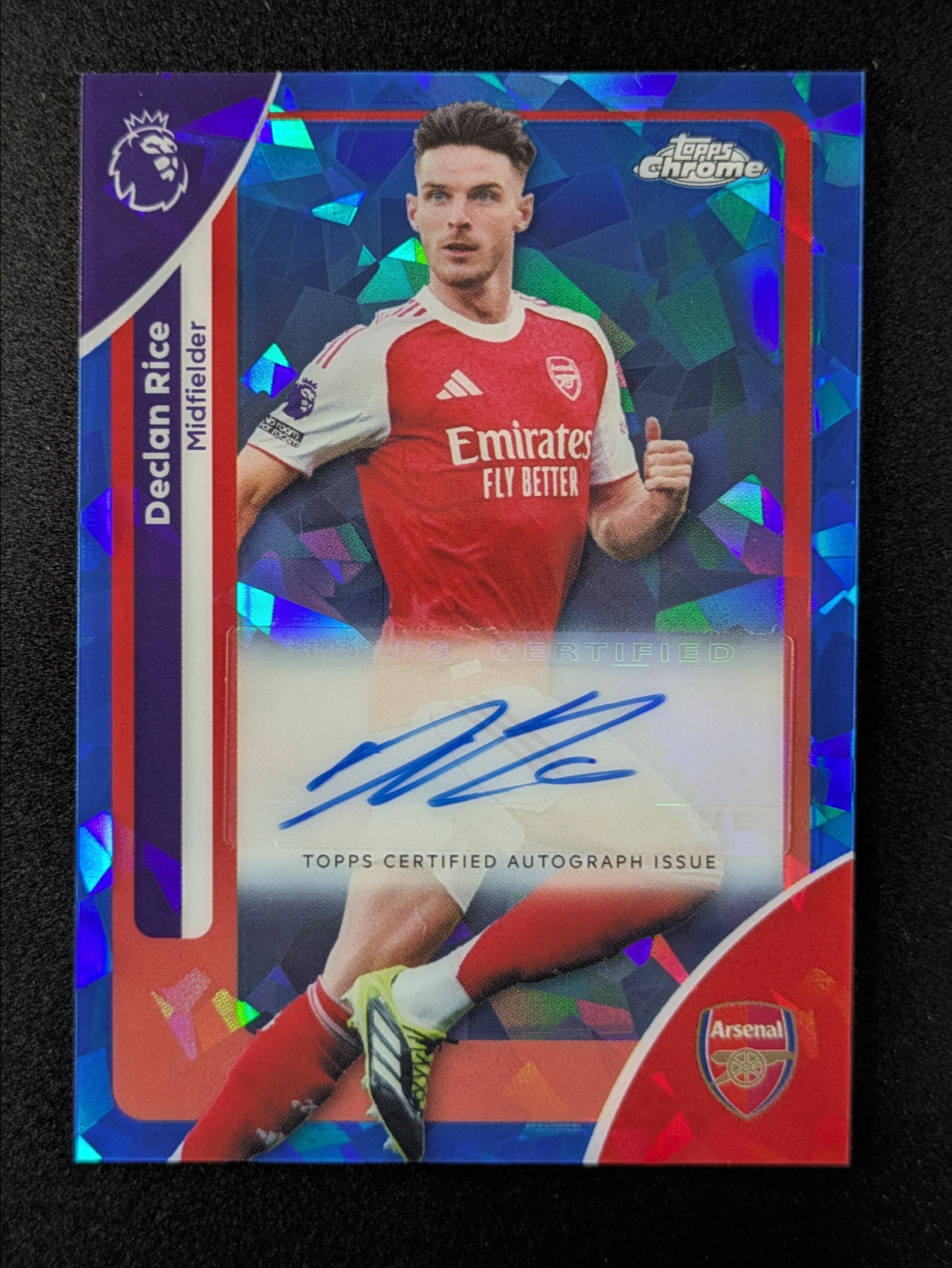 Declan Rice 2026 Topps Chrome Premier League Sapphire Edition #CA-DR ...