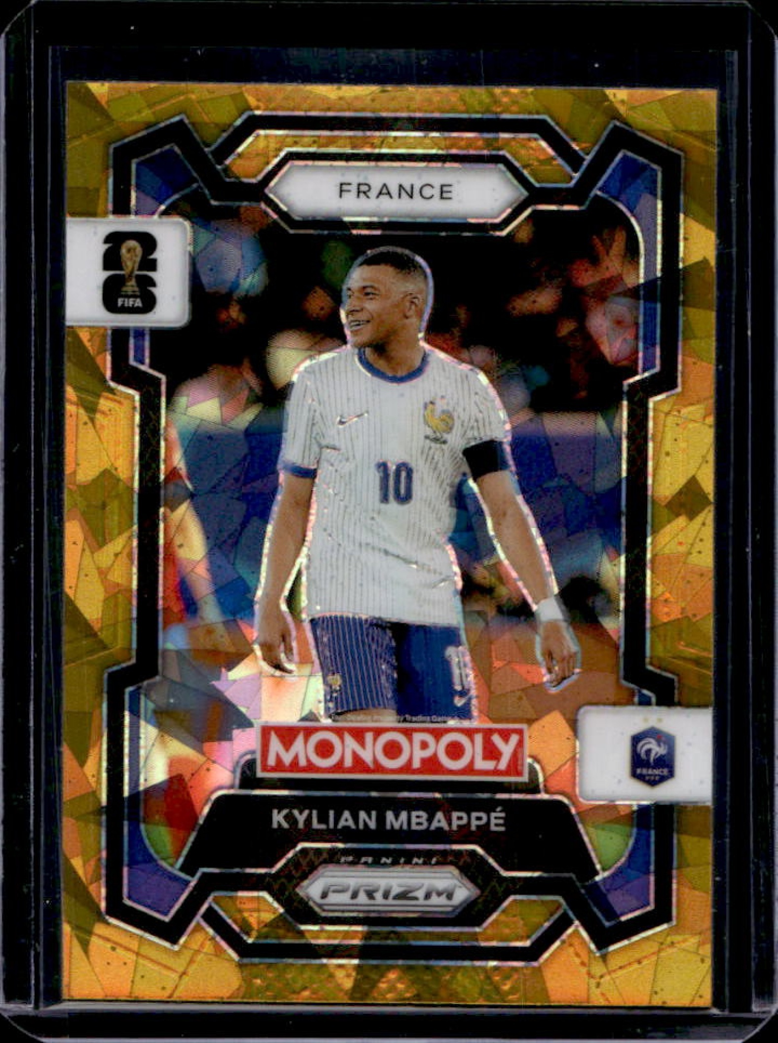 Kylian Mbappe 2026 Prizm Monopoly World Cup #7 Gold Cracked Ice Price ...
