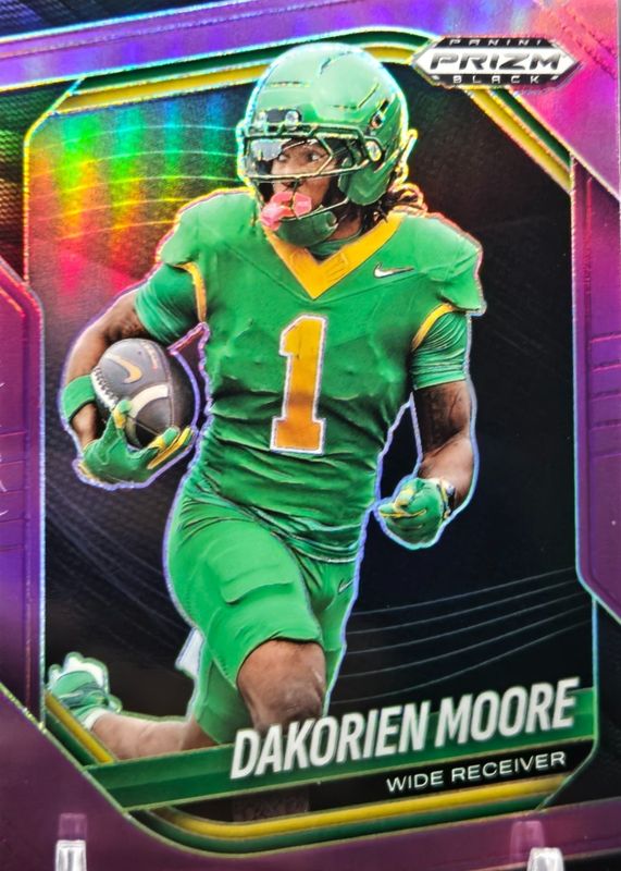 Dakorien Moore 2025 Prizm Black #169 Prospects - Purple /99 Price Guide ...