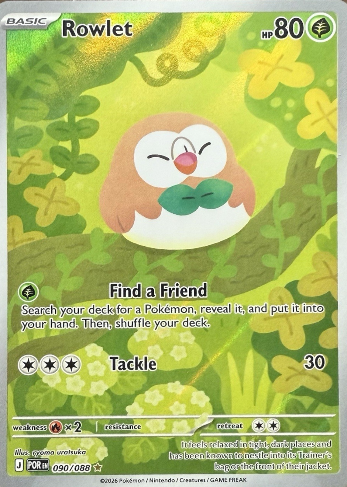 Rowlet 2026 Mega Evolution: Perfect Order #90/88 Illustration Rare ...