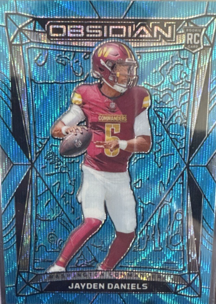 Jayden Daniels 2024 Obsidian #194 International Blue Wave Price Guide ...