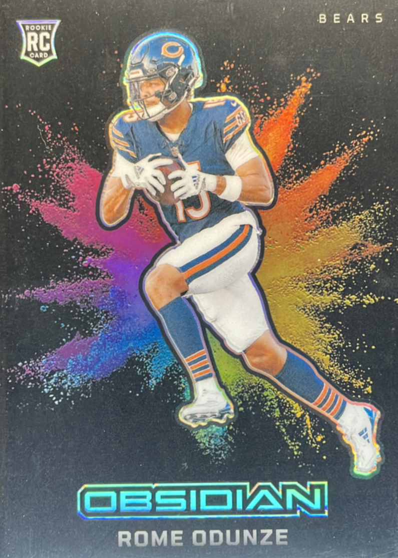 Rome Odunze 2024 Obsidian #9 Black Color Blast /(SSP) Price Guide ...