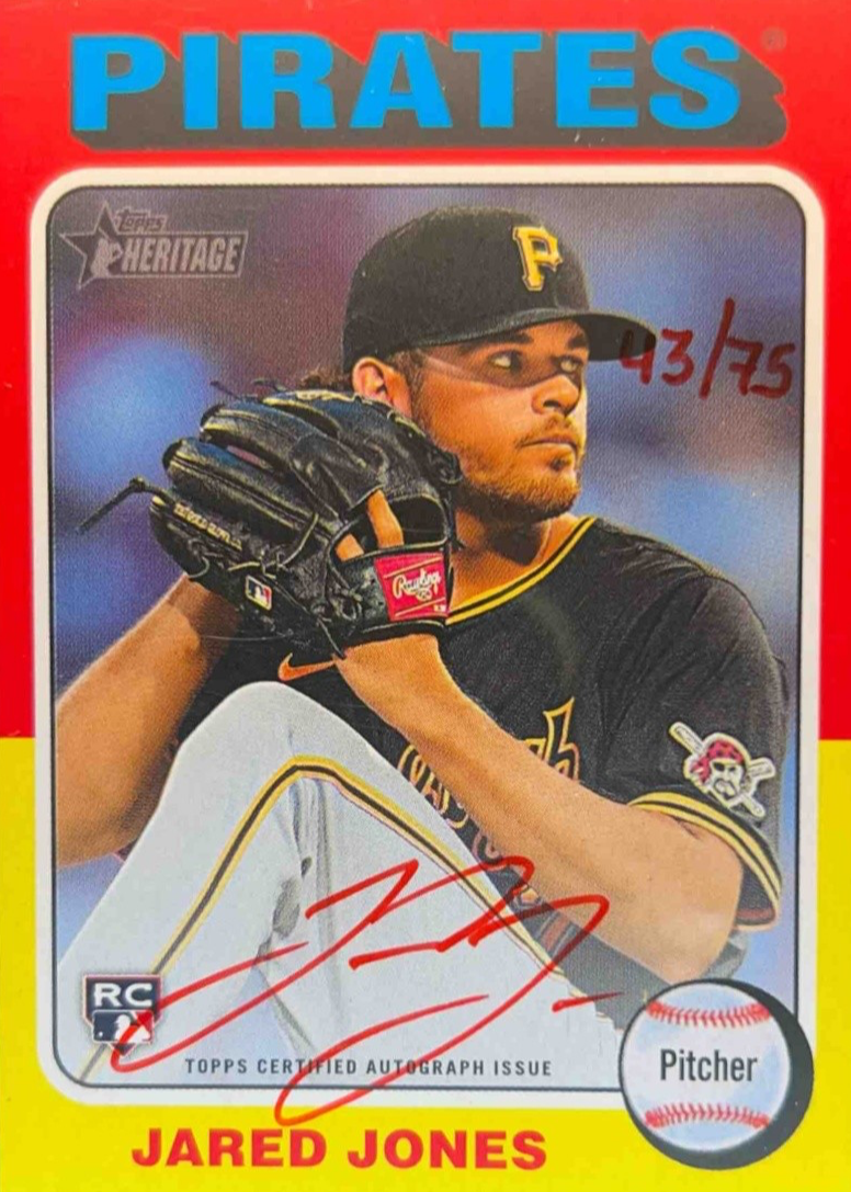 Jared Jones 2024 Topps Heritage High Number #ROA-JO Real One Autographs ...