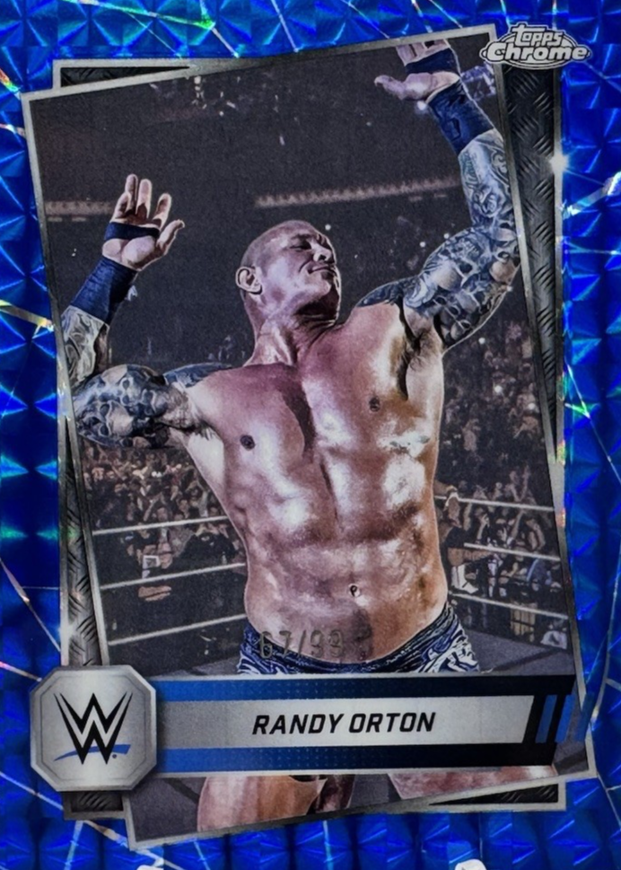 Randy Orton 2025 Topps Chrome WWE #14 Blue Geometric Refractor /99 ...