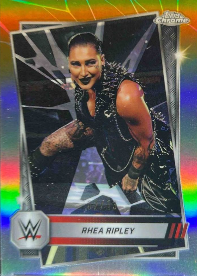Rhea Ripley 2025 Topps Chrome WWE #80 Black & Gold Refractor Price ...