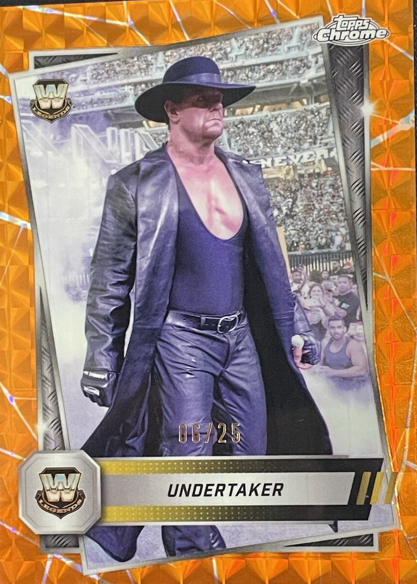 Undertaker 2025 Topps Chrome WWE #21 Orange Geometric Refractor /25 ...