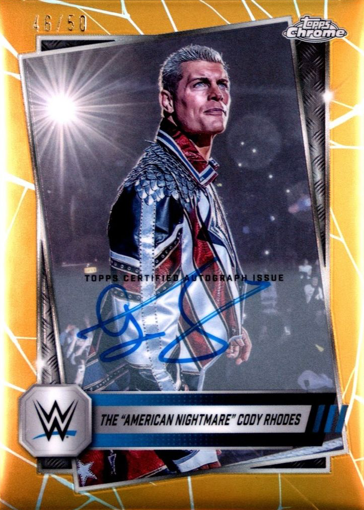 Cody Rhodes 2025 Topps Chrome WWE #CLA-AN Autographs - Gold Refractor ...
