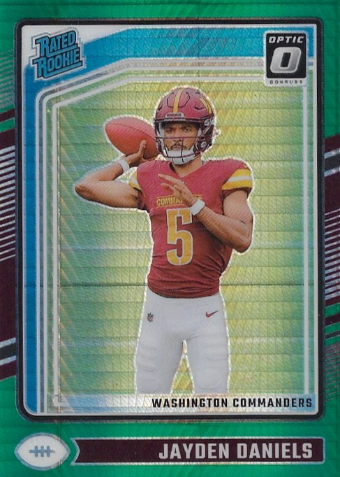 Jayden Daniels 2024 Optic #248 Green Hyper Price Guide - Sports Card ...