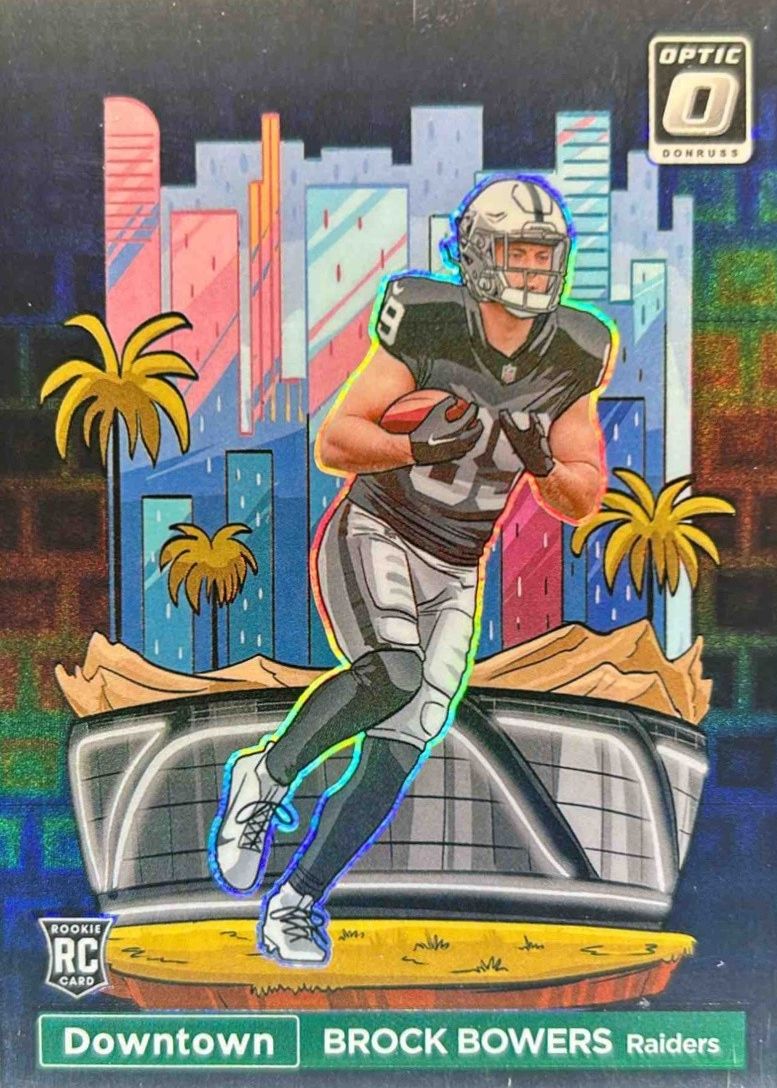 Brock Bowers 2024 Optic #17 Downtown - Black Pandora /25 Price Guide ...