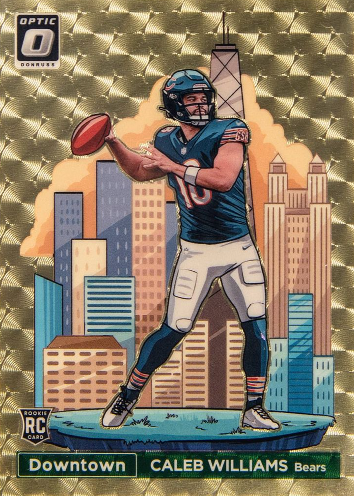 Caleb Williams 2024 Optic #21 Downtown - Gold Vinyl /1 Price Guide ...