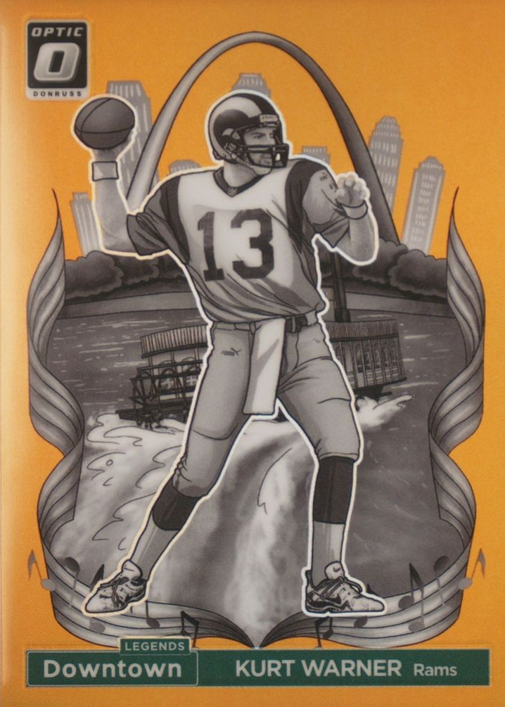 Kurt Warner 2024 Optic #2 Downtown Legends - Gold /10 Price Guide ...