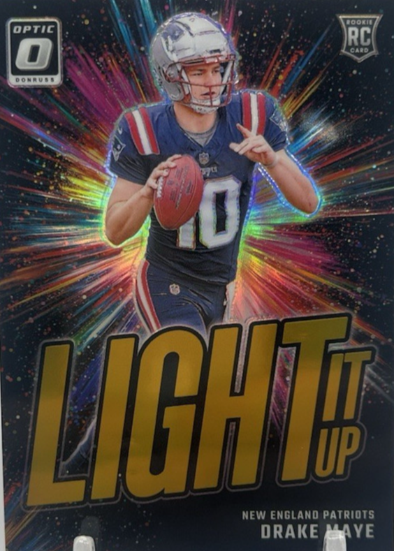 Drake Maye 2024 Optic #7 Light It Up - Gold /10 Price Guide - Sports ...