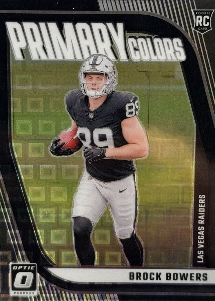 Brock Bowers 2024 Optic #8 Rookie Primary Colors - Black Pandora /25 ...