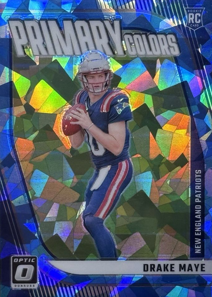 Drake Maye 2024 Optic #3 Rookie Primary Colors - Ice /15 Price Guide ...