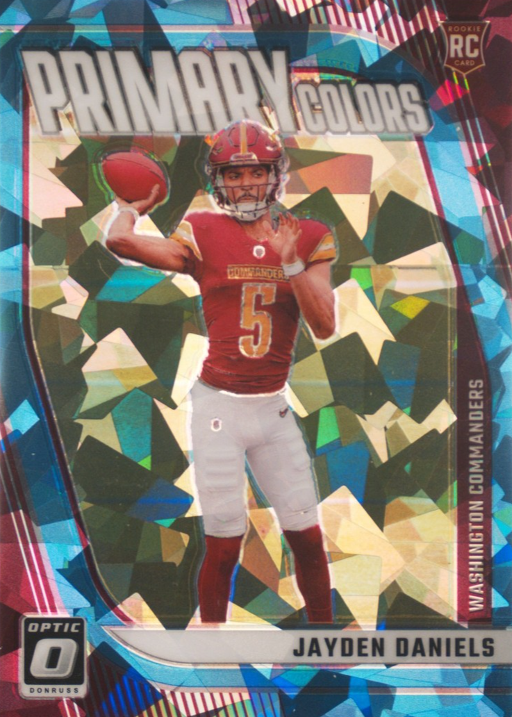 Jayden Daniels 2024 Optic #2 Rookie Primary Colors - Ice /15 Price Guide - Sports Card Investor