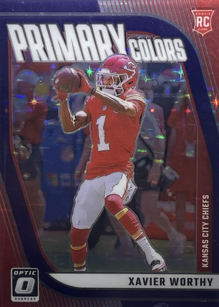 Xavier Worthy 2024 Optic #7 Rookie Primary Colors - Purple Stars /25 ...