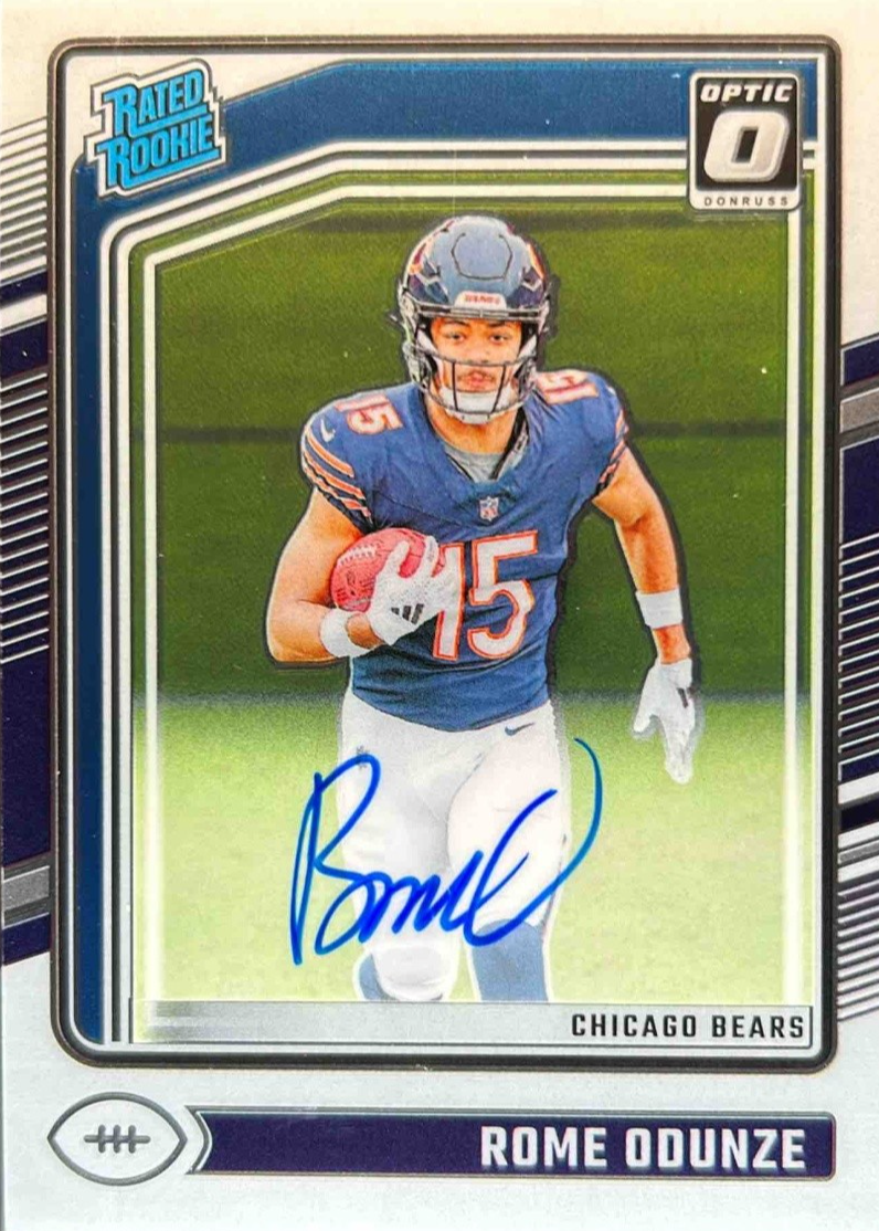 Rome Odunze 2024 Optic #286 Rated Rookie Autographs /325 Price Guide ...