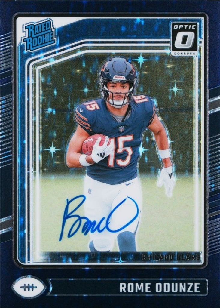 Rome Odunze 2024 Optic #286 Rated Rookie Autographs - Purple Stars /42 ...
