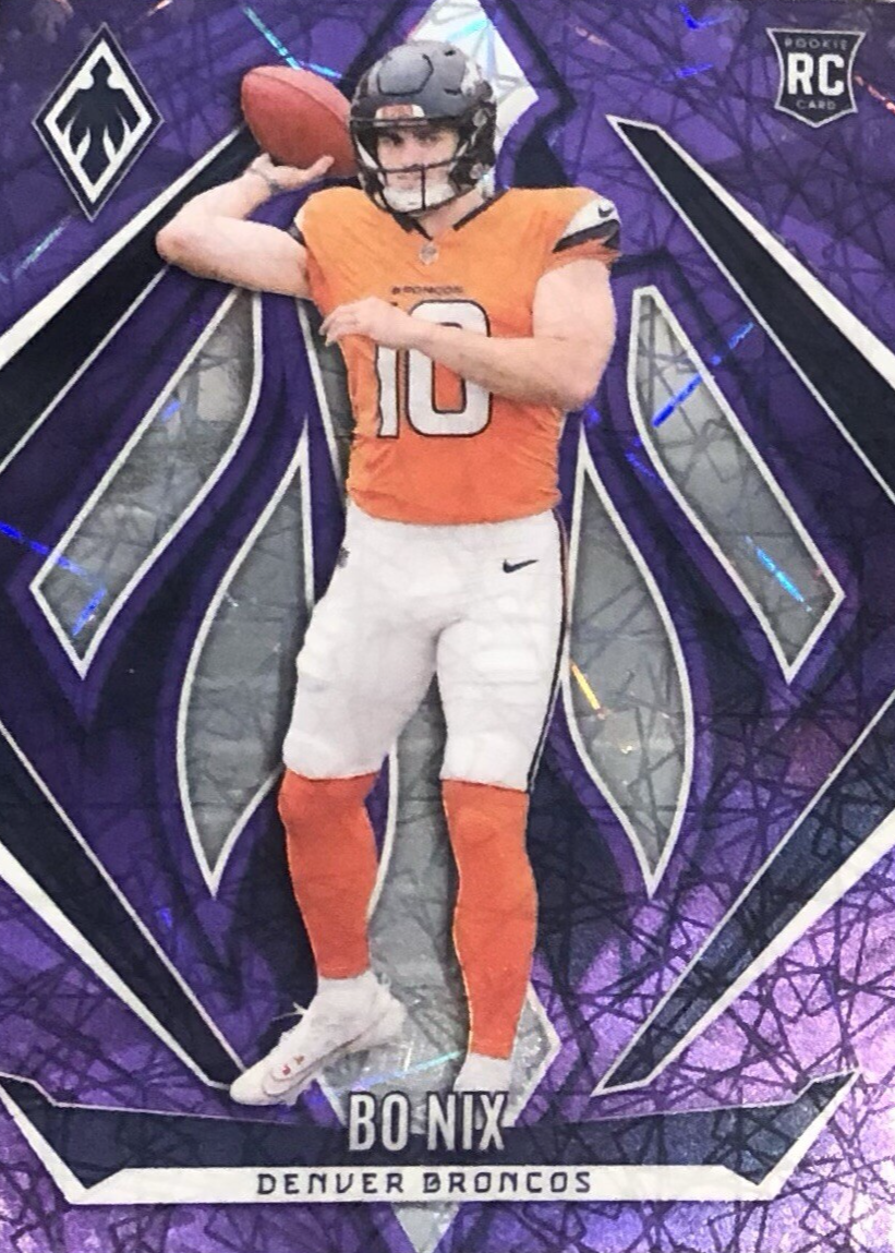 Bo Nix 2024 Phoenix #159 Purple Lazer Price Guide - Sports Card Investor