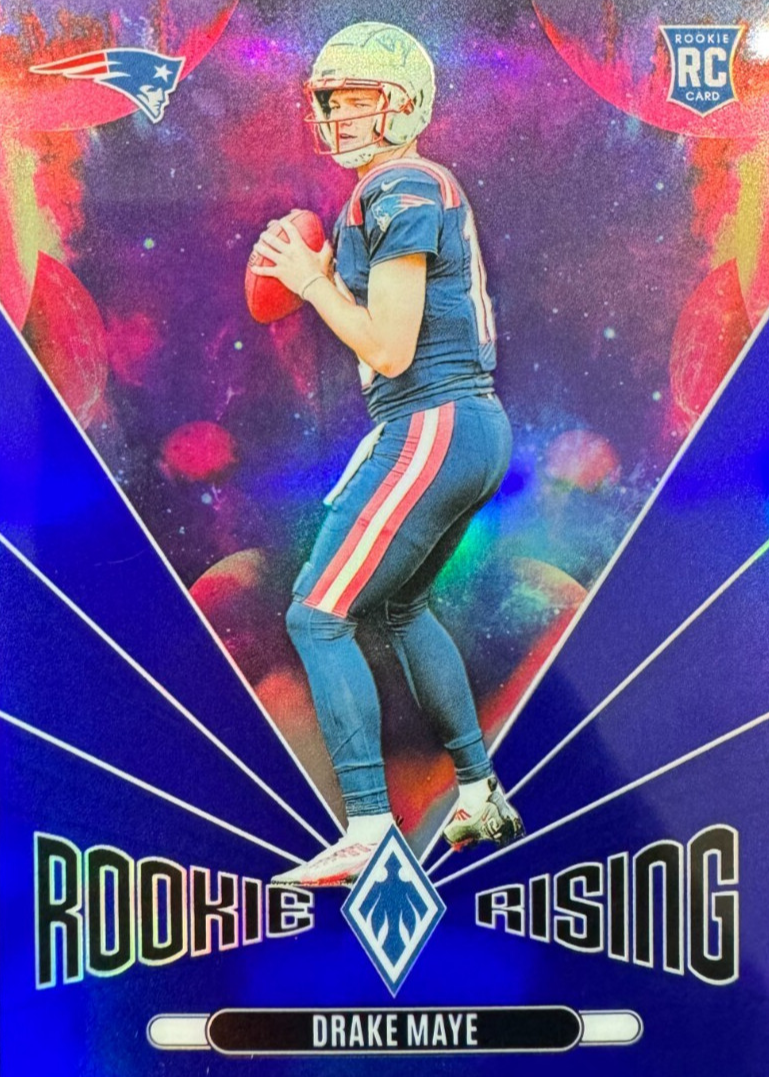 Drake Maye 2024 Phoenix #RR-DME Rookie Rising - Blue /50 Price Guide ...