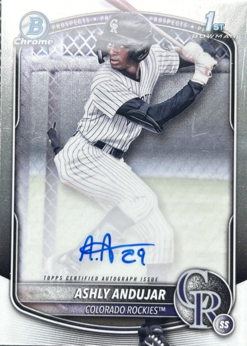 Ashly Andujar 2025 Bowman #CPA-AA Chrome Prospect Auto (1st) Price ...