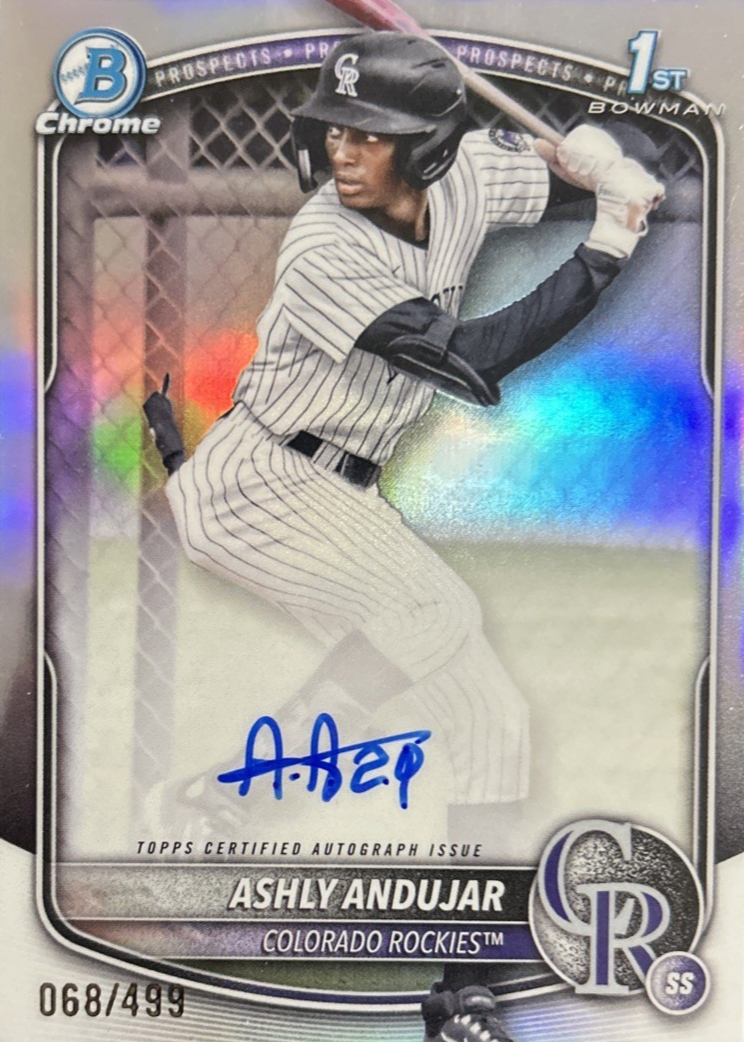 Ashly Andujar 2025 Bowman #CPA-AA Chrome Prospect Auto - Refractor /499 ...