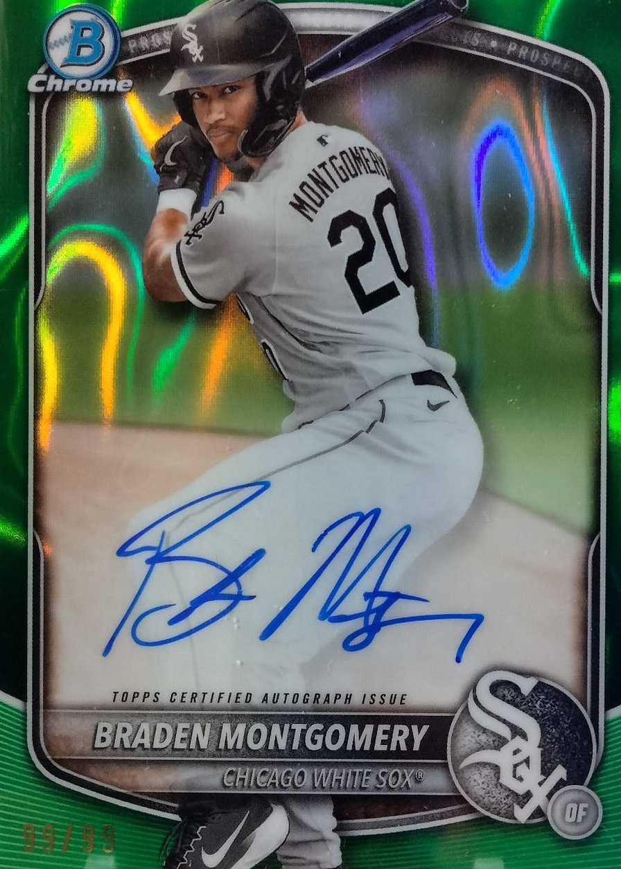 Braden Montgomery 2025 Bowman #CPA-BM Chrome Prospect Auto - Green Lava ...