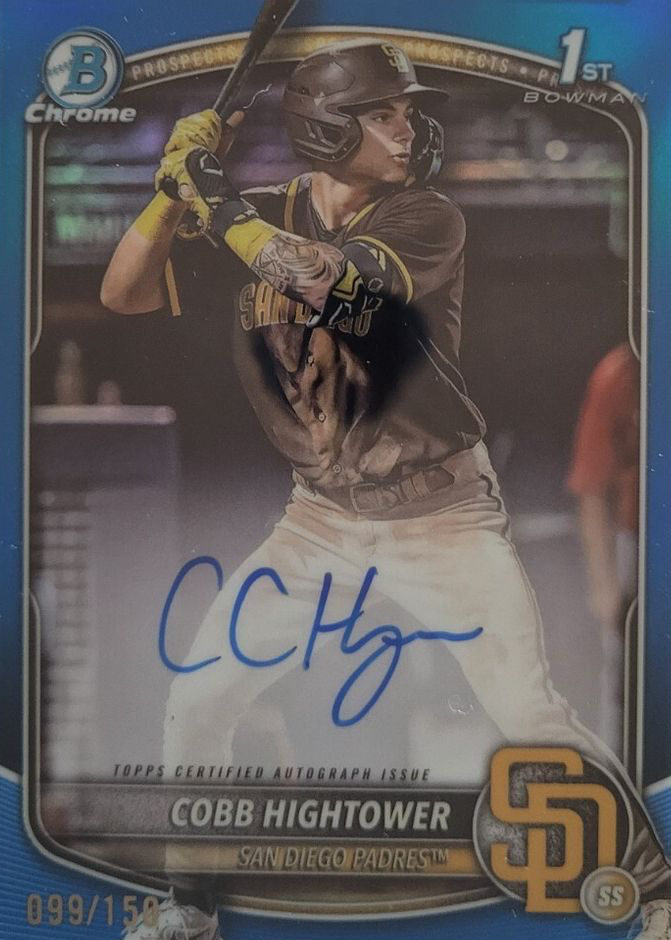 Cobb Hightower 2025 Bowman #CPA-CHI Chrome Prospect Auto - Blue ...